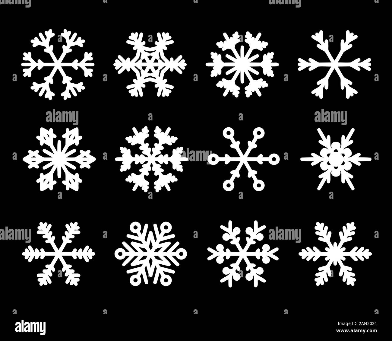 Vector isolated snowflakes. Christmas snow flake icon set Stock Vector ...