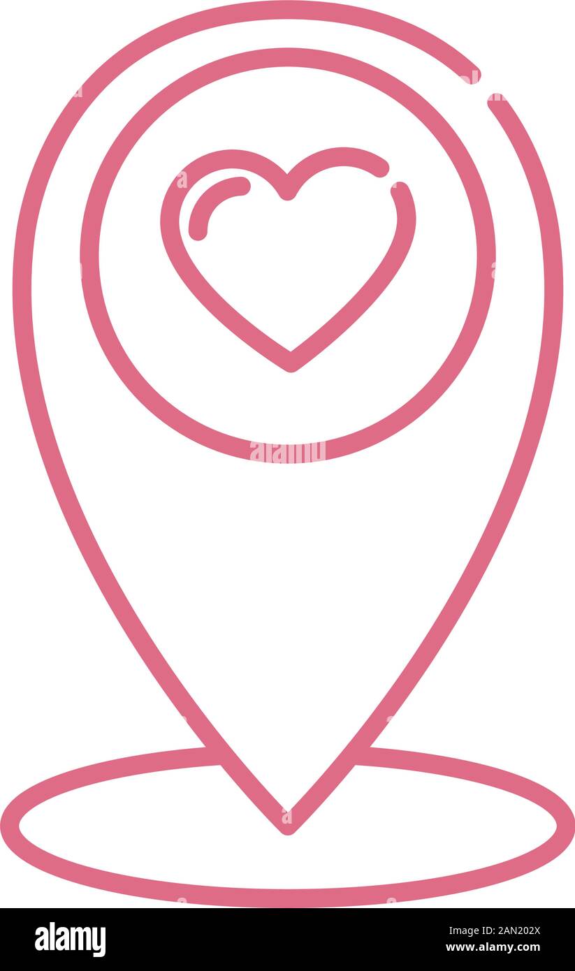 Isolated heart inside gps mark vector design Stock Vector Image & Art ...