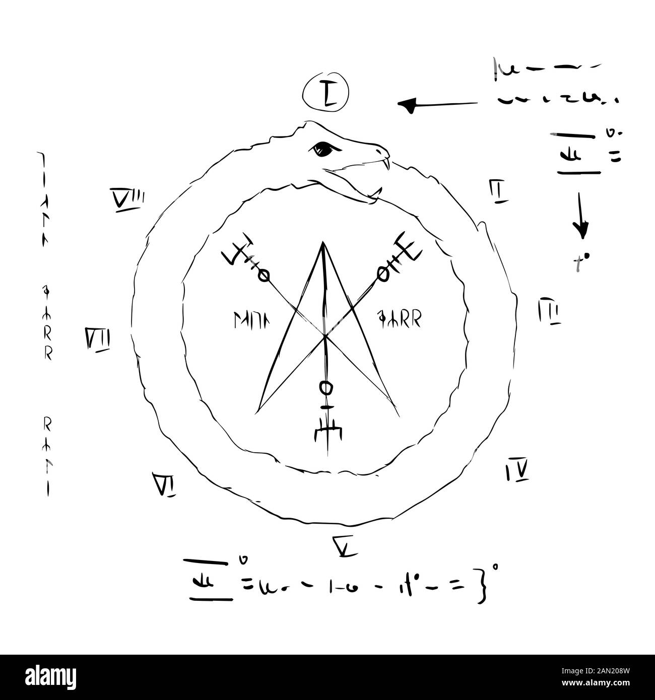 Occult symbols and signs are hand drawn Stock Vector Image & Art - Alamy