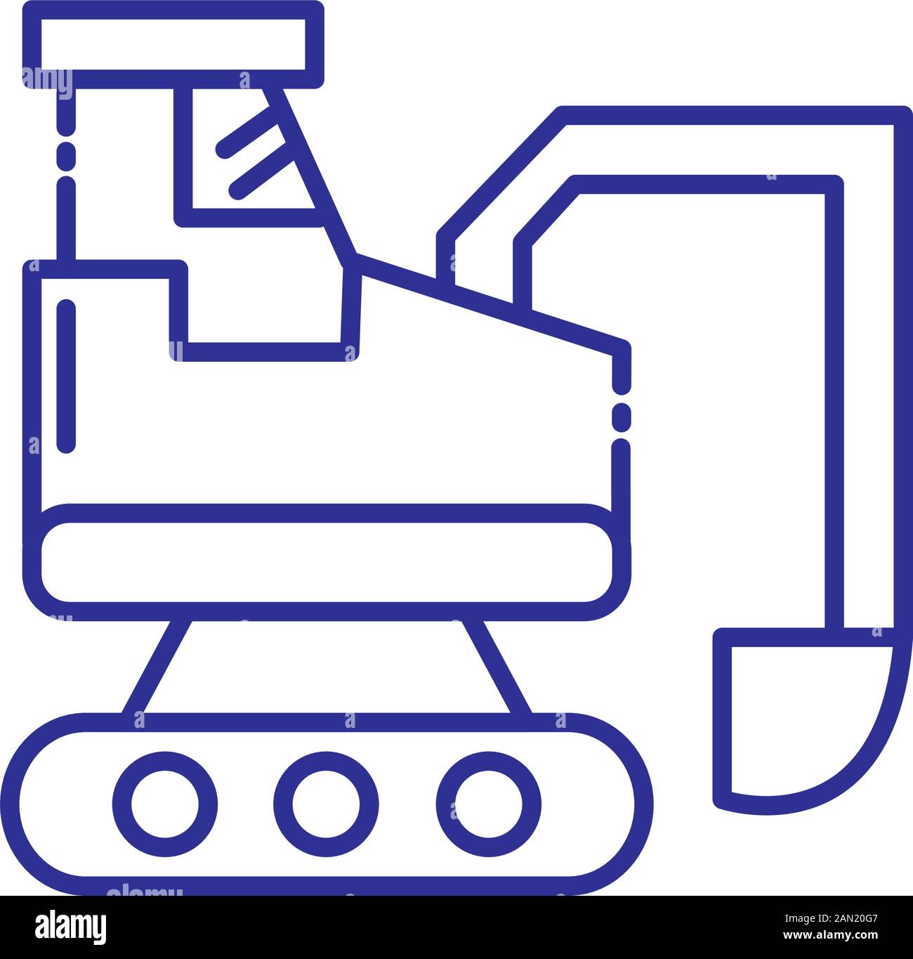 Isolated construction hydraulic excavator vector design Stock Vector ...