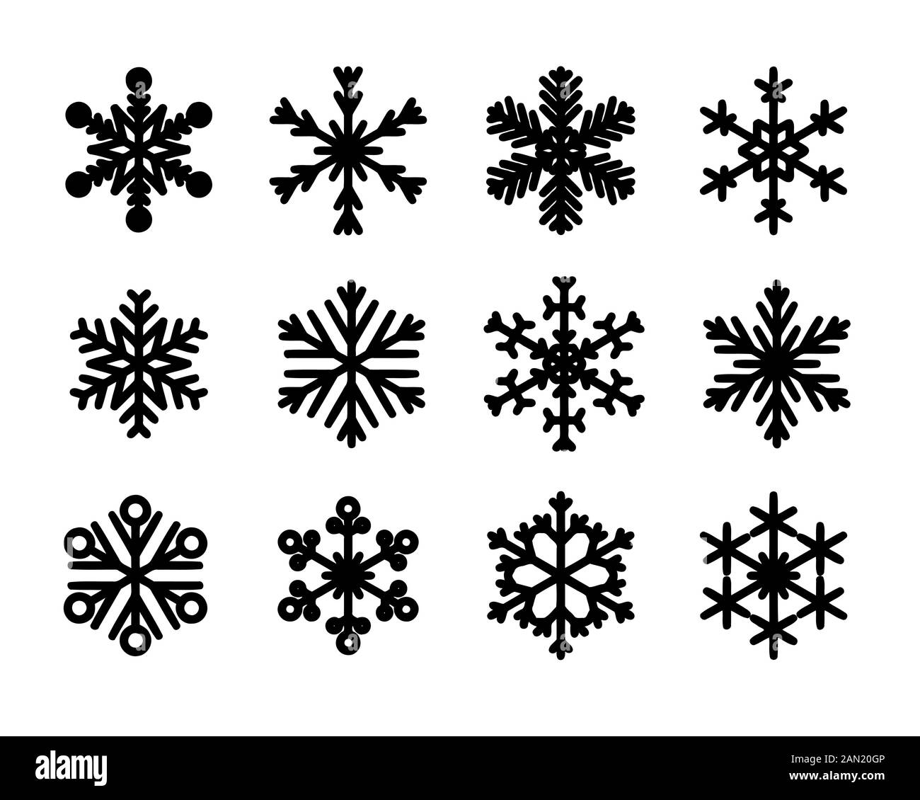 Vector isolated snowflakes. Christmas snow flake icon set Stock Vector ...