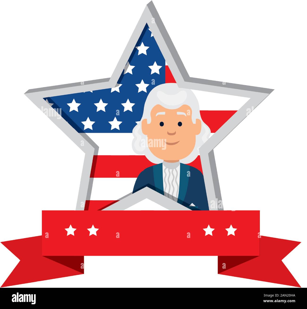 Isolated usa president man inside star vector design Stock Vector Image ...