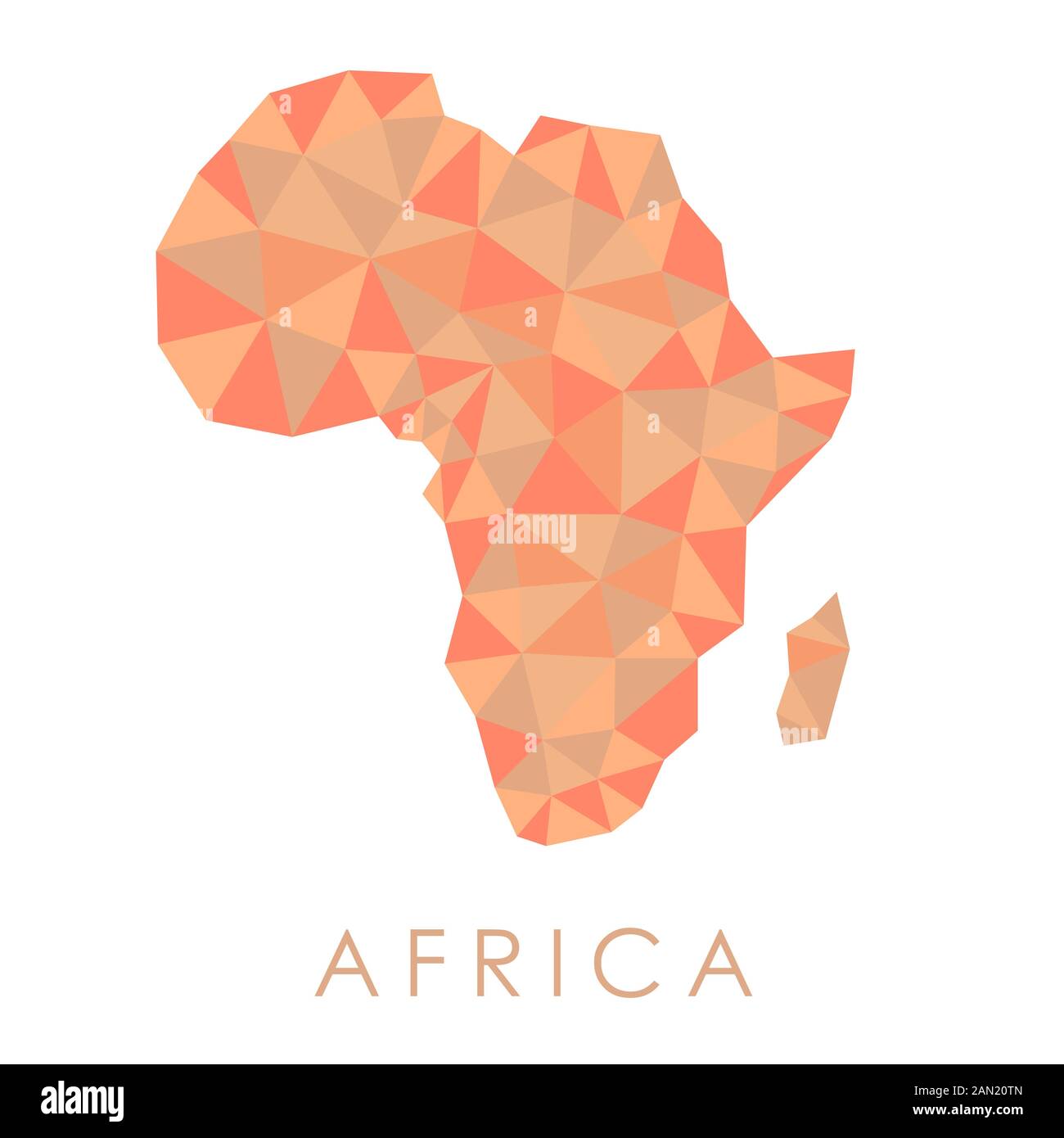 Africa low-poly modern style vector map. Simple graphics Stock Vector ...