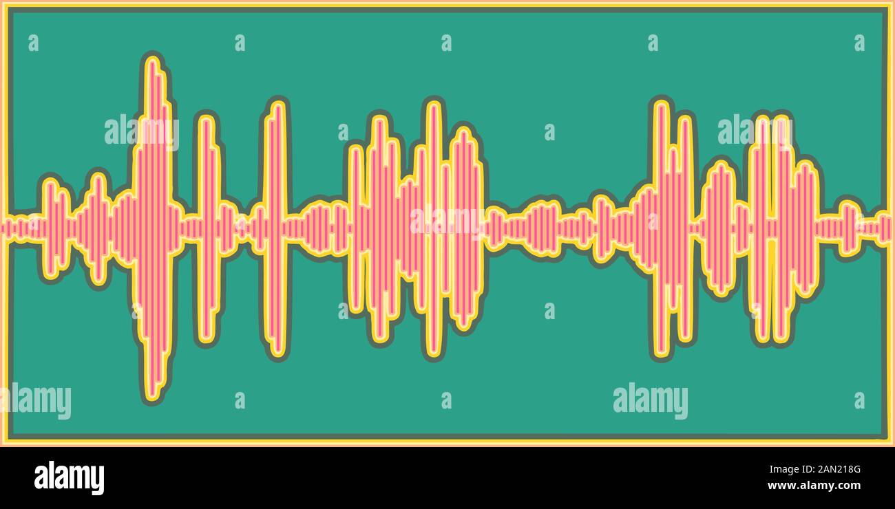 Audio sound wave graphics. Cool stylized music theme design Stock ...