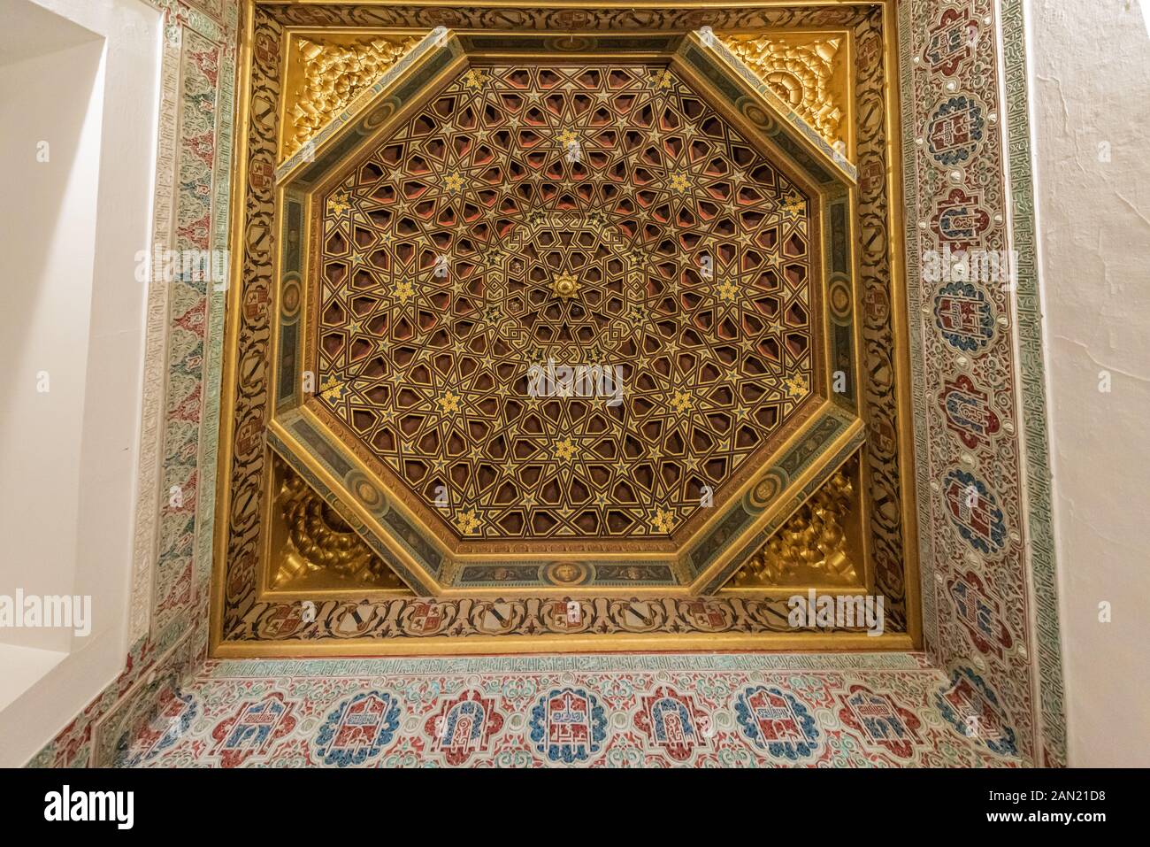 The elaborate Renaissance ceiling of the Cuarto del Principe in Alcazar ...