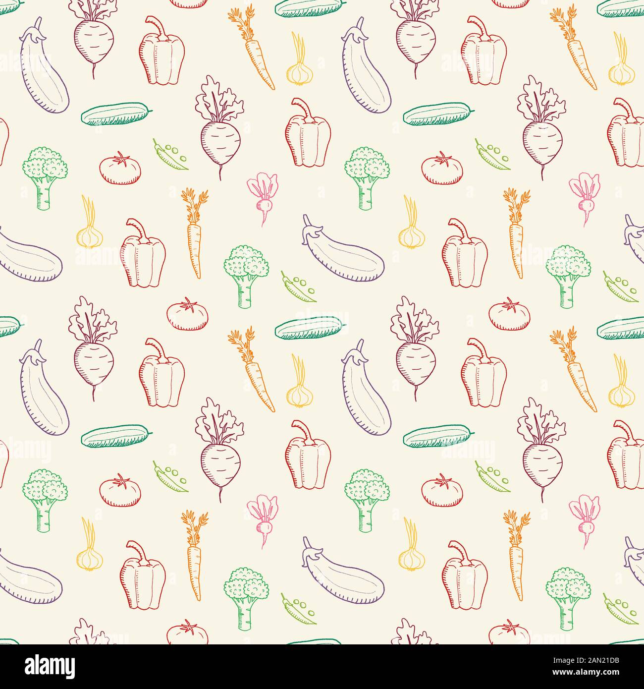 Vegetable vector. Doodle vegetables texture. Seamless fashion design ...