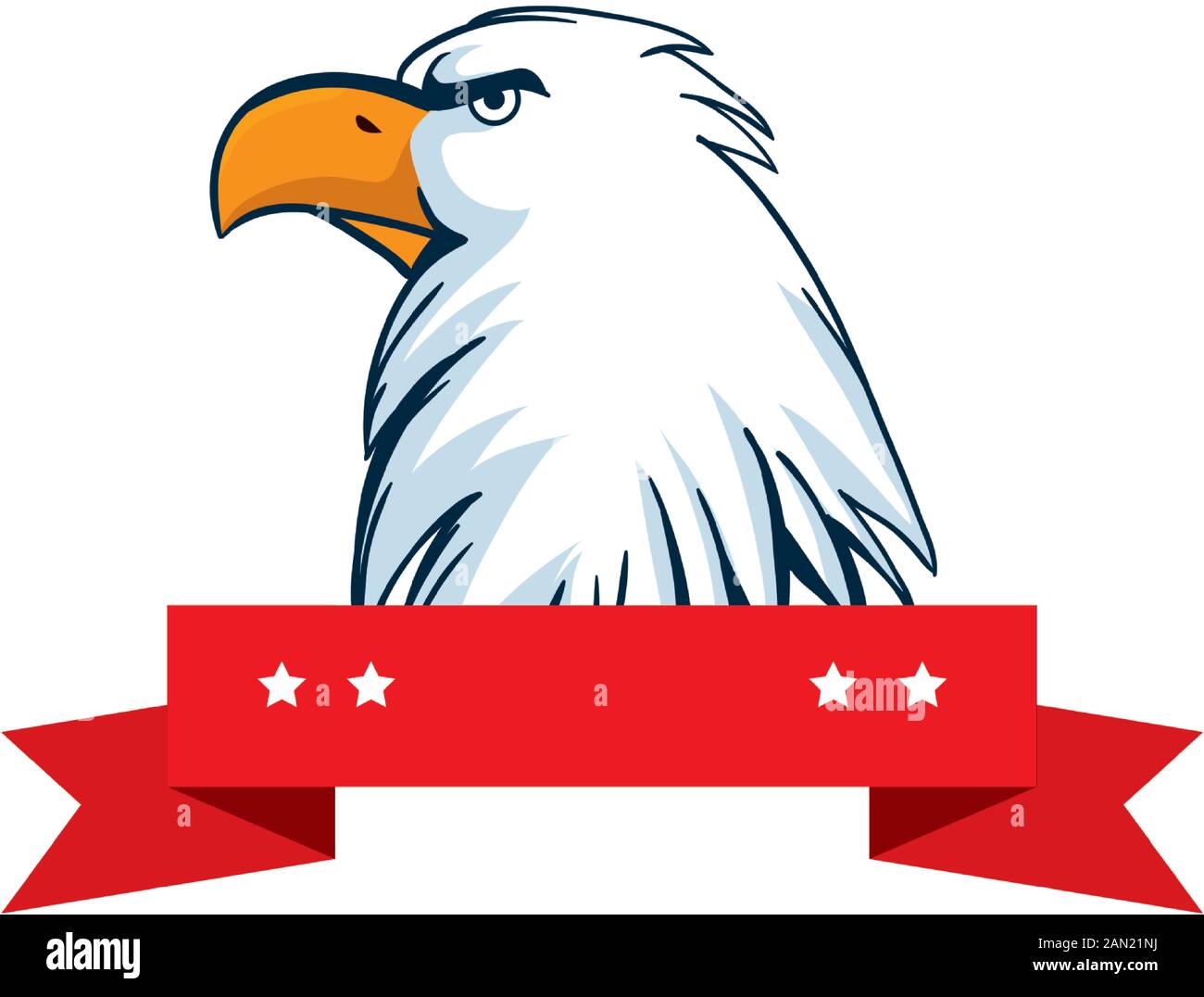 Isolated eagle bird cartoon and ribbon vector design Stock Vector Image ...