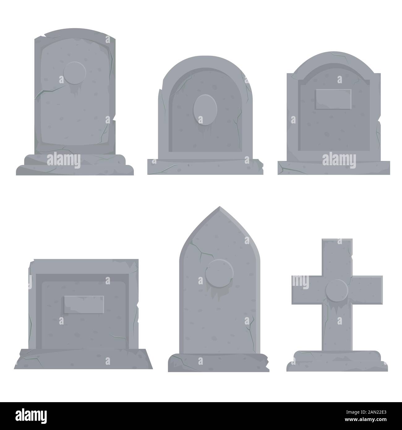 Collection of different various gravestones vector graphic illustration ...