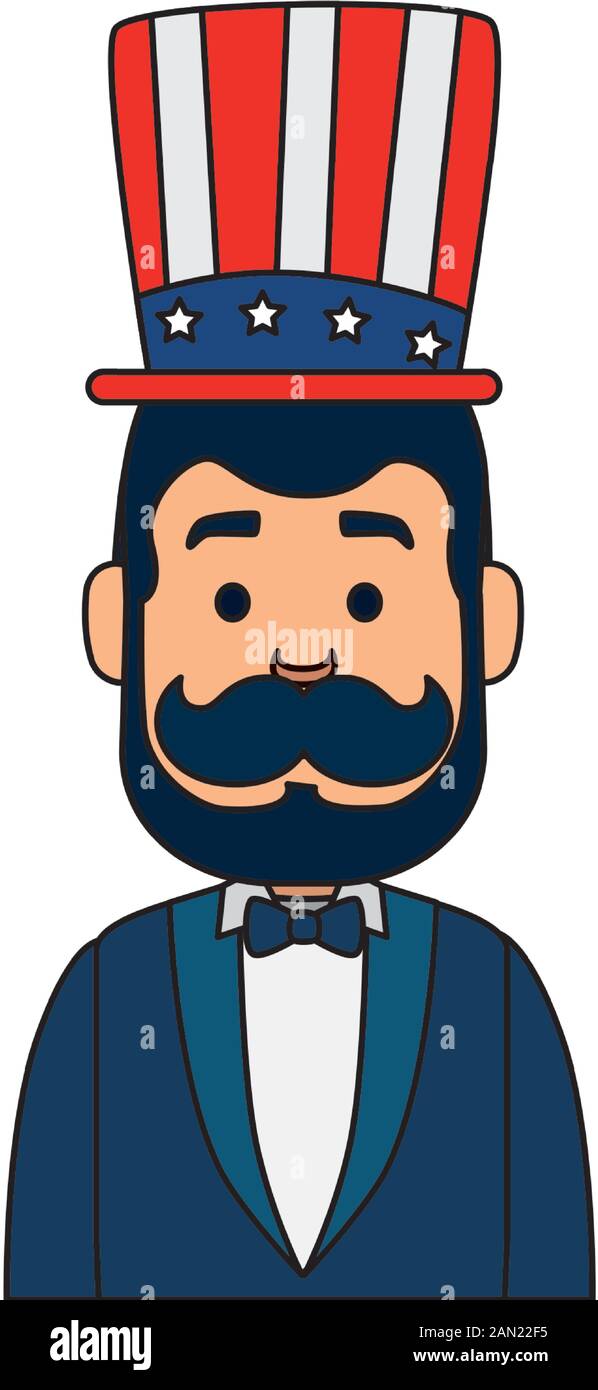 Isolated usa president man with hat vector design Stock Vector Image ...