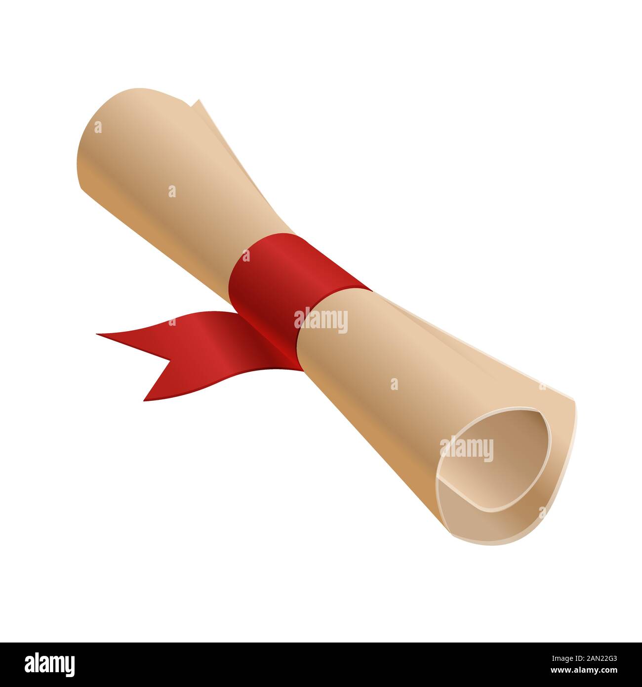 A twisted diploma tied with a red ribbon Stock Vector Image & Art - Alamy