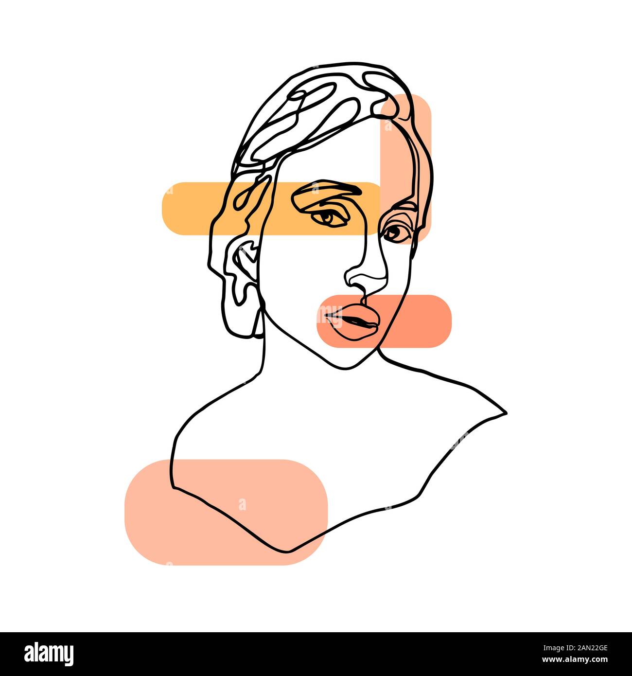 Abstract woman face drawn by a continuous line Stock Vector Image & Art ...