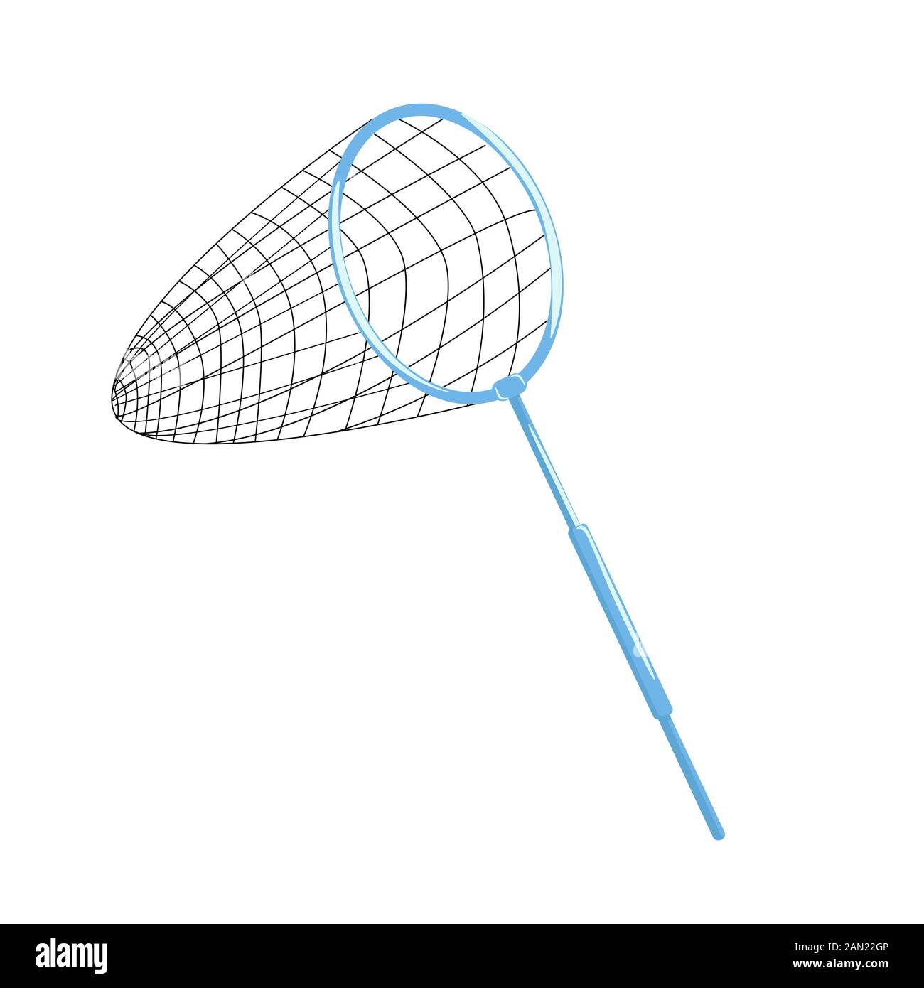 Butterfly net to catch butterflies on a white background Stock Vector ...