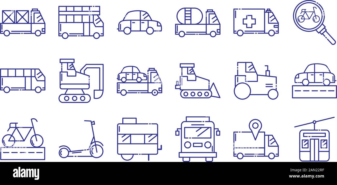 Isolated vehicles icon set vector design Stock Vector Image & Art - Alamy