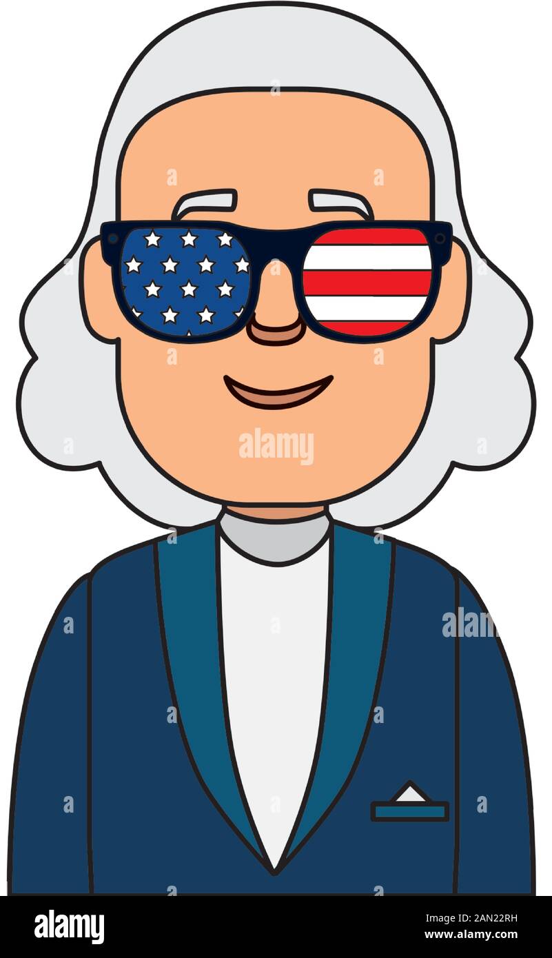 Isolated usa president man with glasses vector design Stock Vector ...