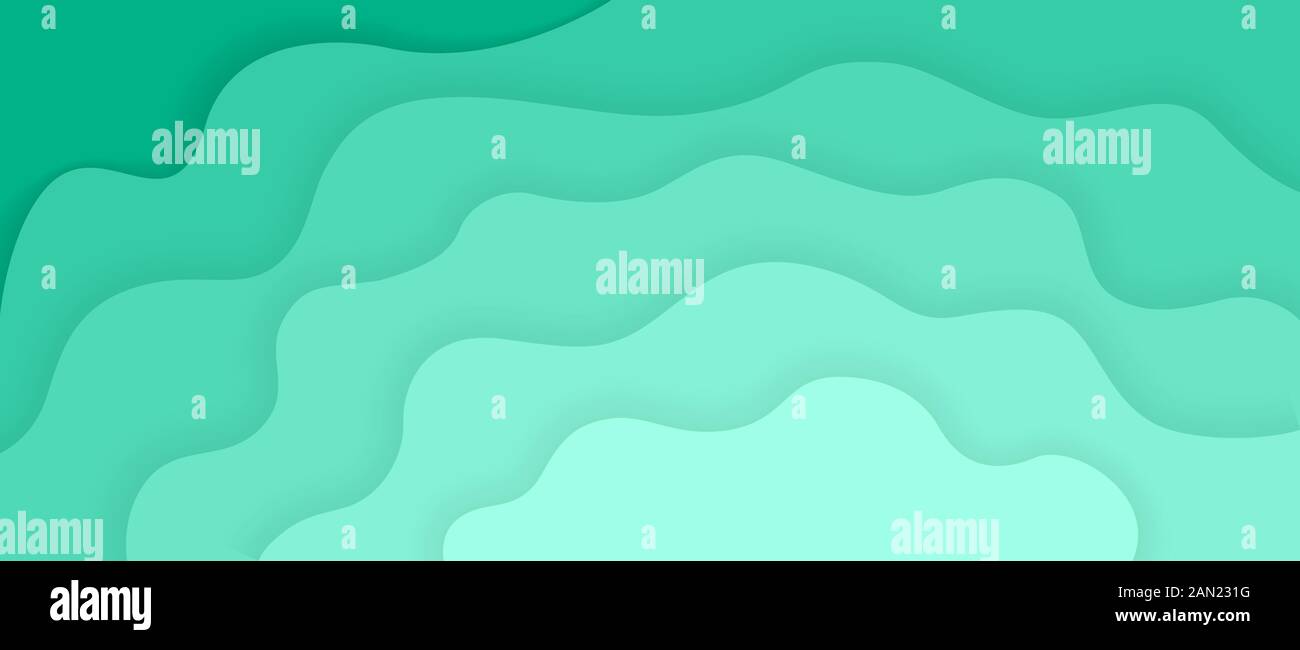 Abstract wavy background turquoise color, smooth transition Stock ...