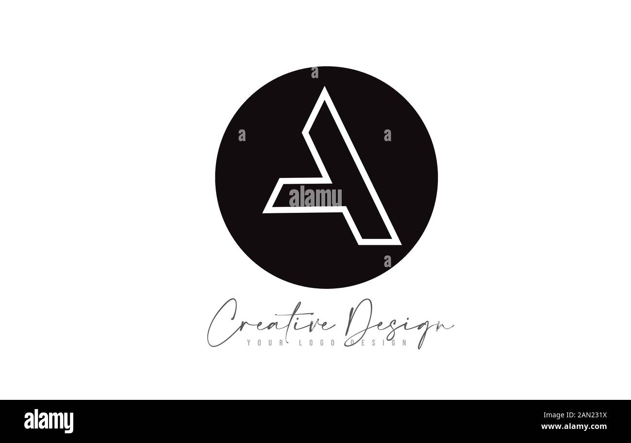 Minimalist A letter Design with Creative Cut and Simple Clean Design ...
