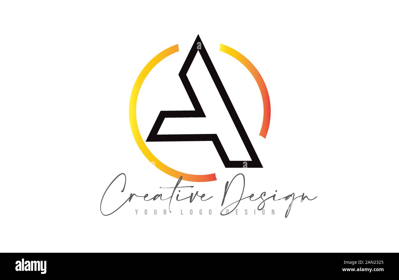 Minimalist A letter Design with Creative Cut and Simple Clean Design ...