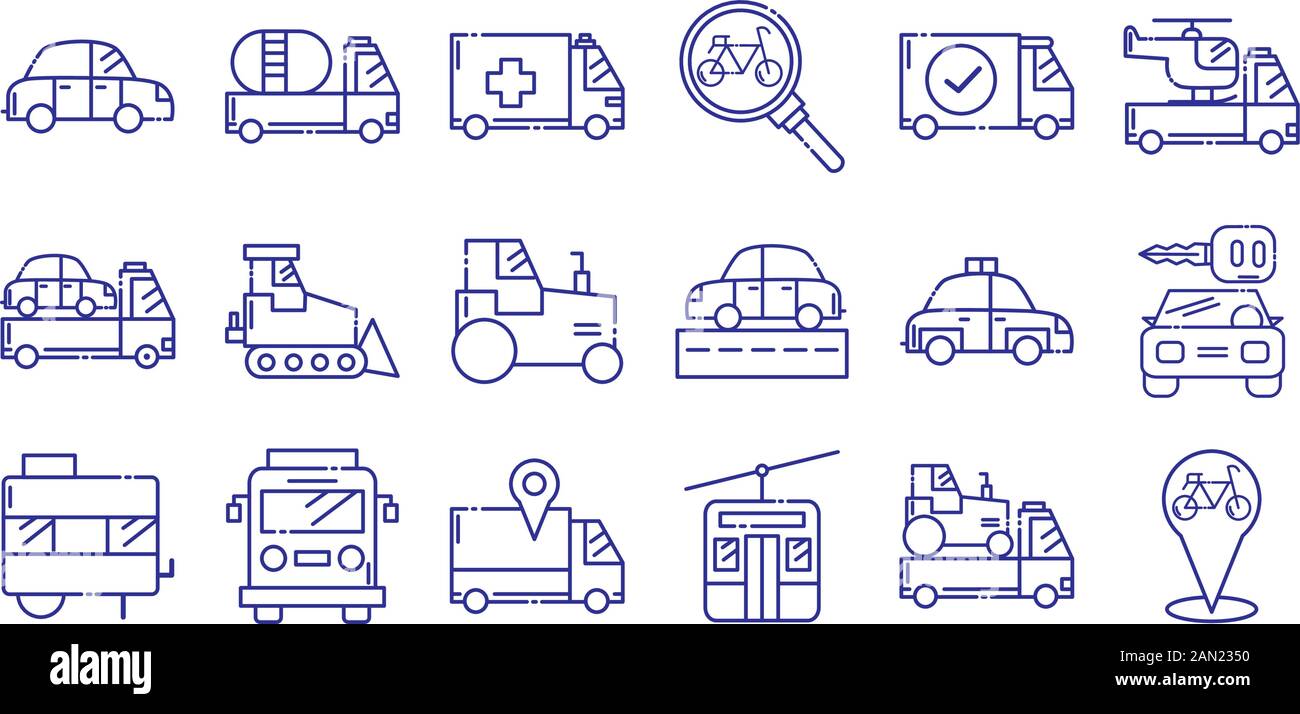 Isolated vehicles icon set vector design Stock Vector Image & Art - Alamy