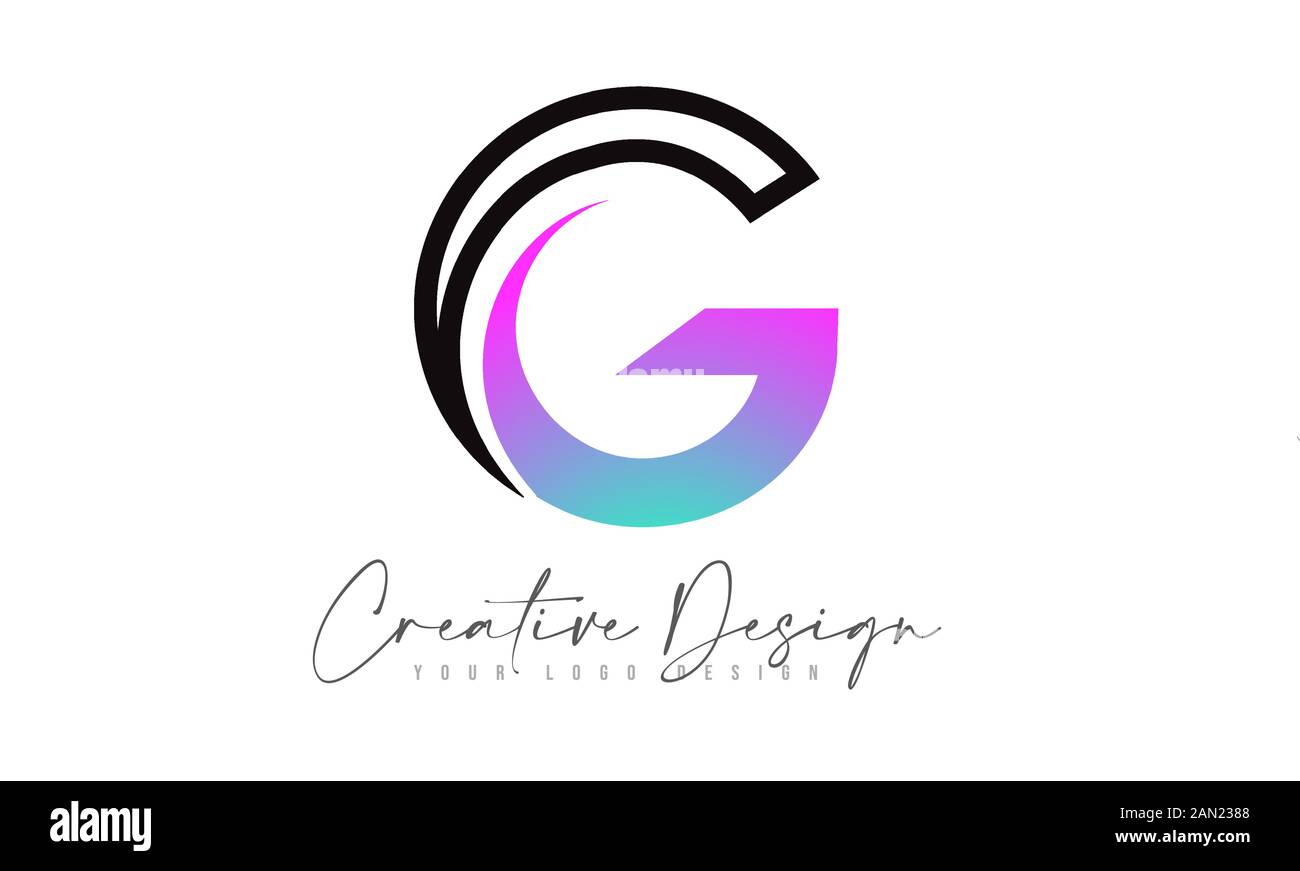 Letter G Logo Design Icon With Modern Creative Colorful Swoosh. Modern ...