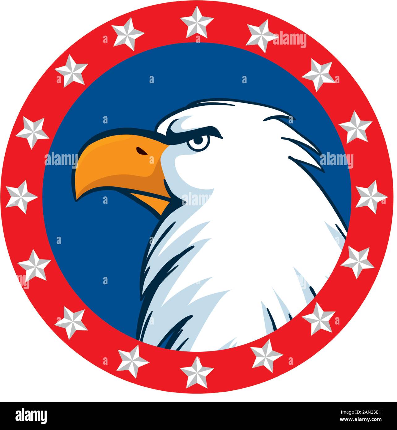 Isolated usa eagle inside seal stamp vector design Stock Vector Image ...