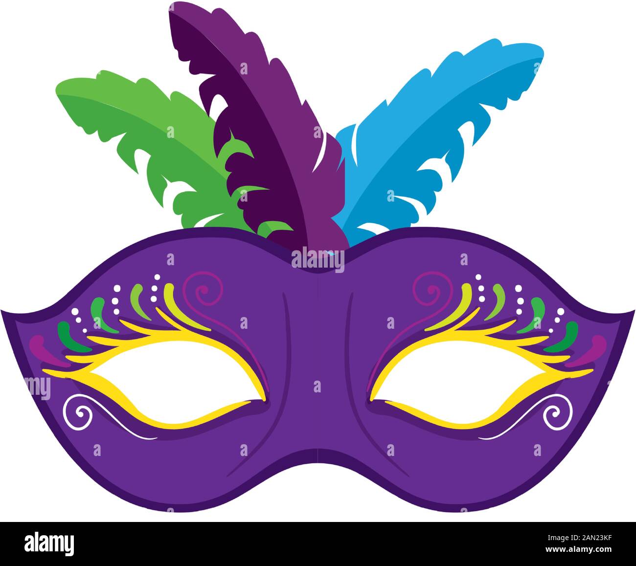 Isolated mardi gras mask with feathers vector design Stock Vector Image ...
