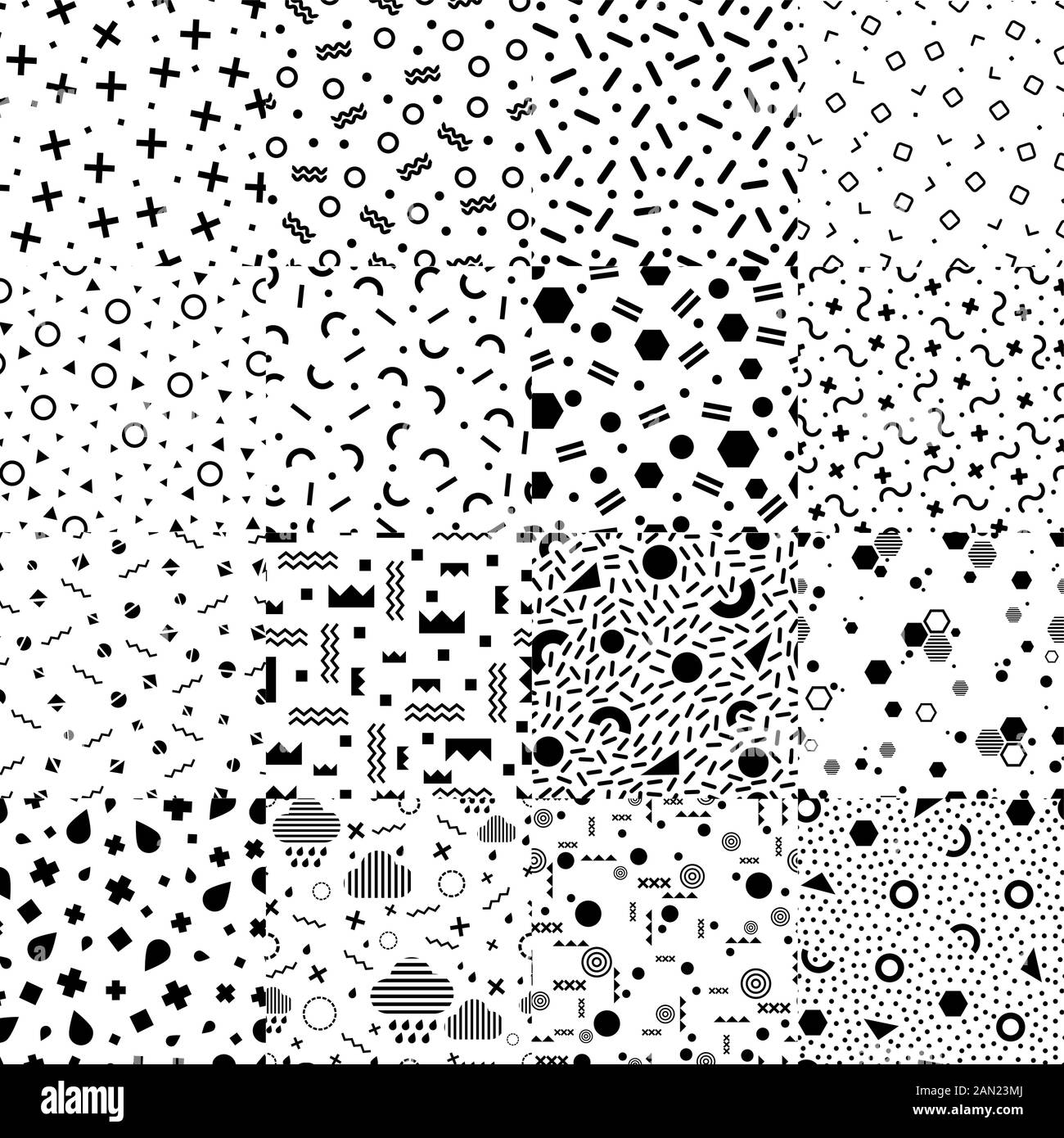 Set of abstract seamless patterns in memphis style Stock Vector Image ...