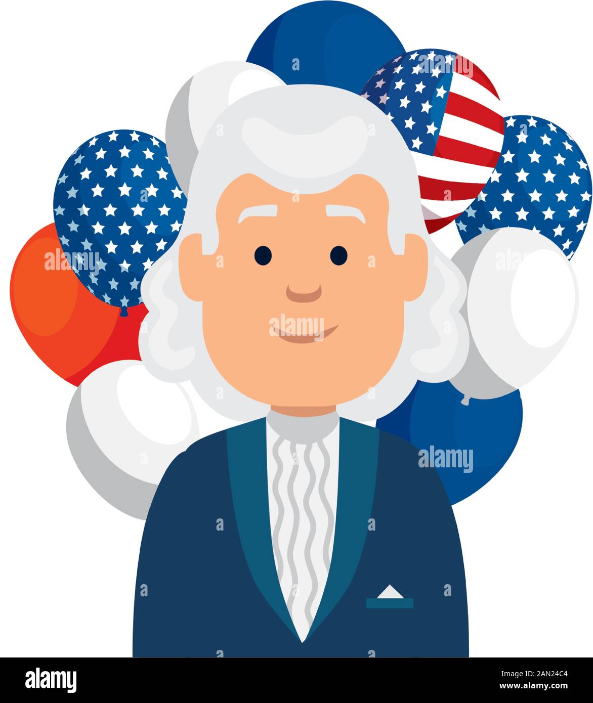 Isolated usa president man and balloons vector design Stock Vector ...