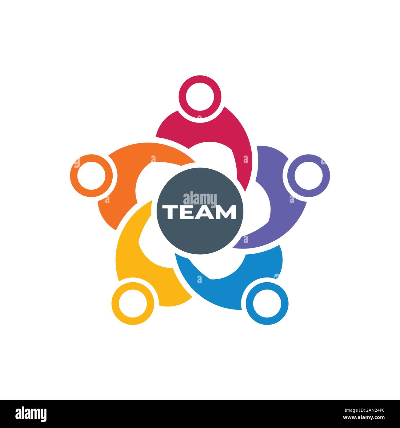 Teamwork People Creativity Work in the making logo design Stock Vector ...