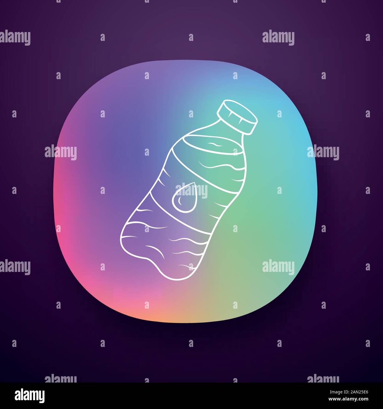 Mineral water app icon. Clean potable drinking water. Plastic bottle ...
