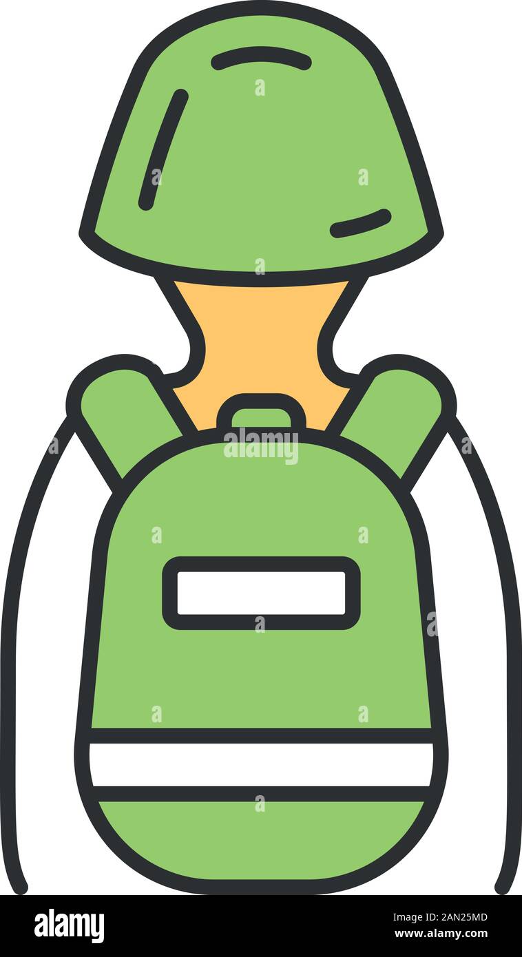 Game soldier with tactical backpack color icon. Virtual video game ...