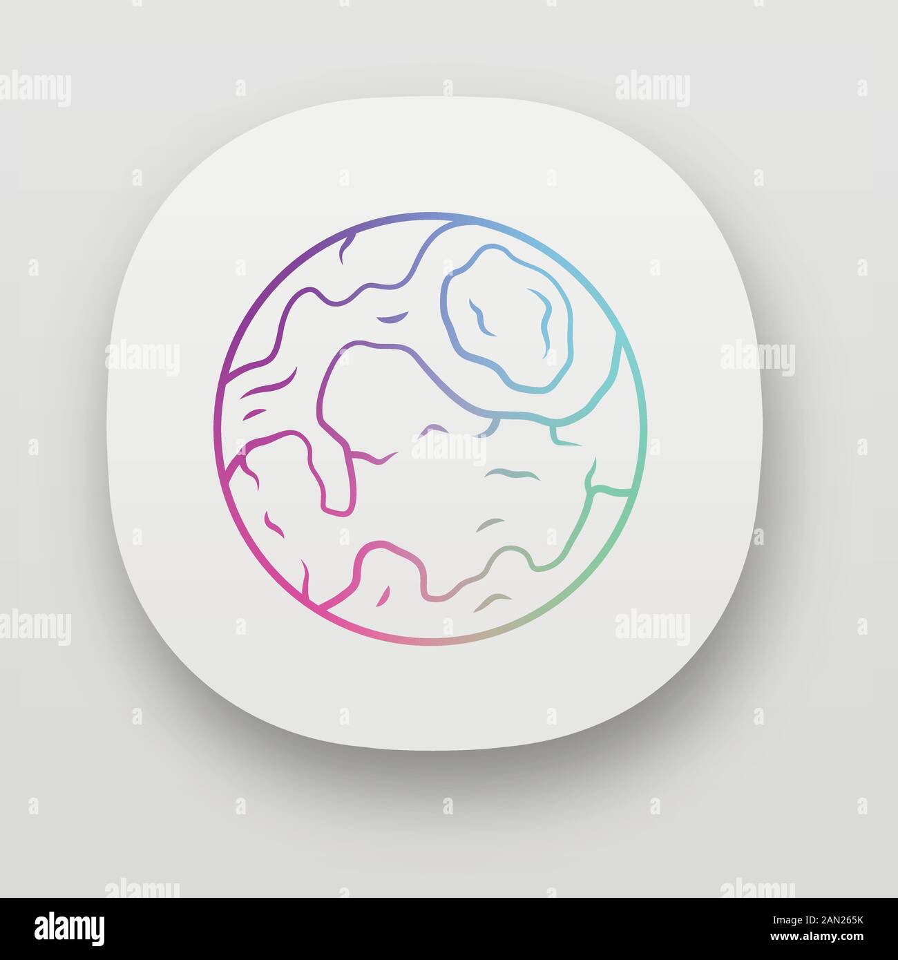 Earth app icon. Globe, planet model. Astronomical studies. Space trip ...