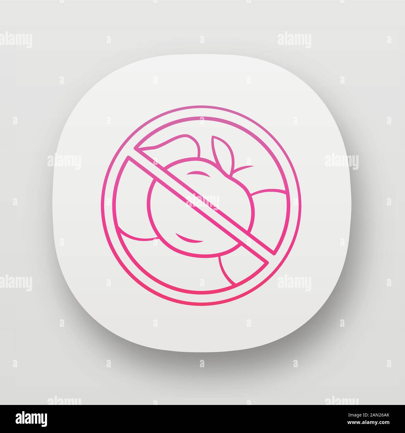 No fruit prohibition app icon. High fiber, vitamin containing product ...