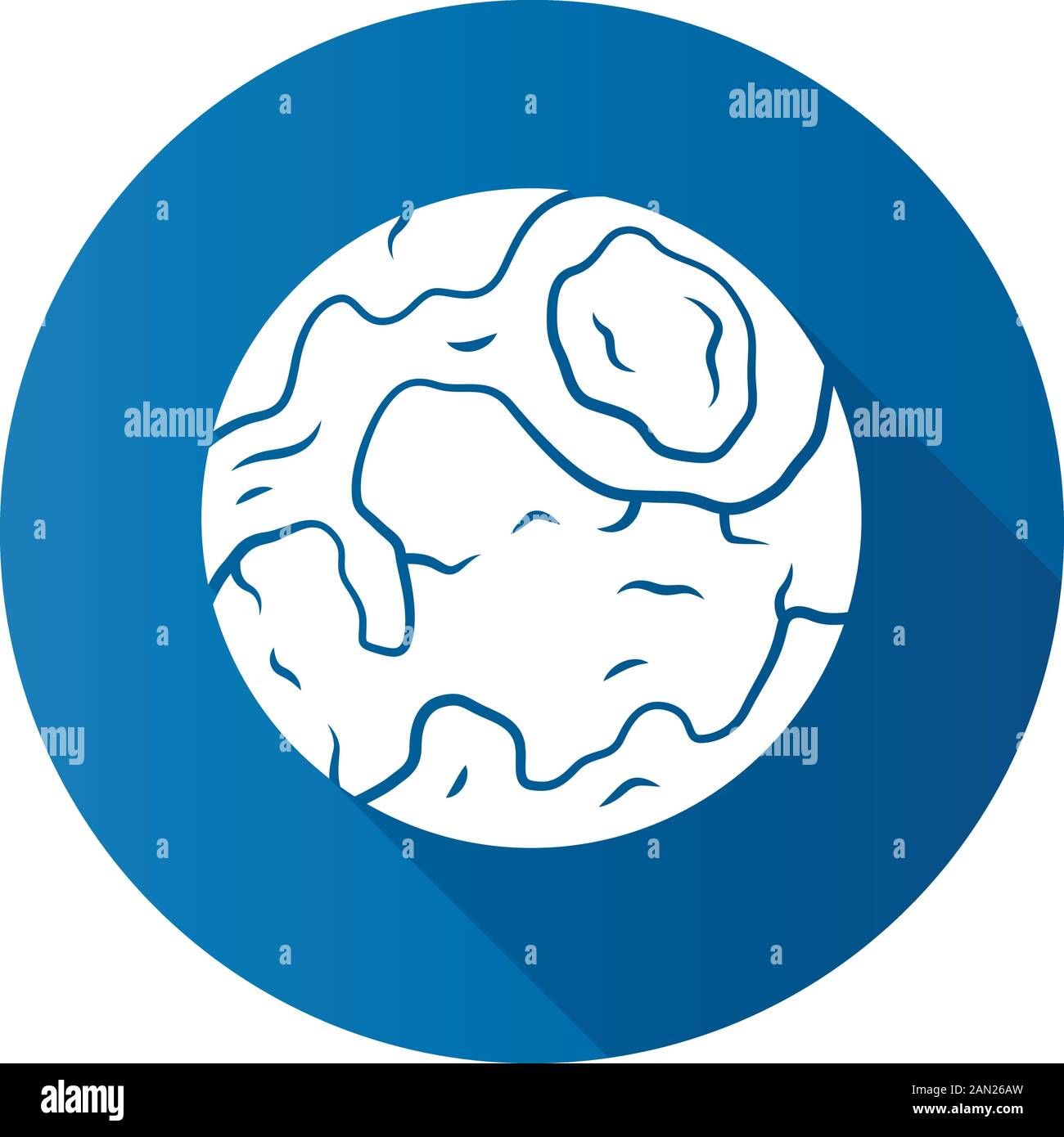 Earth flat design long shadow glyph icon. Globe, planet model. Astronomical studies. Celestial ...