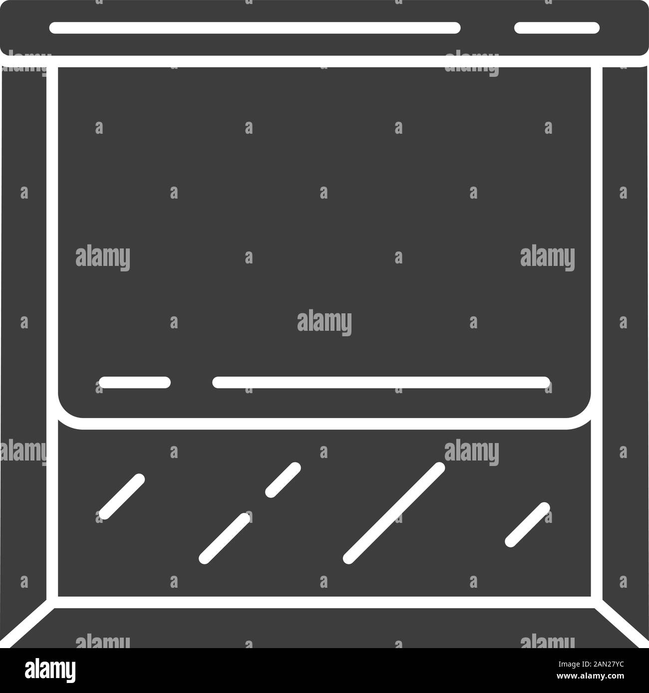 Roller shades glyph icon. Window blinds. Vertical jalousie. Window ...