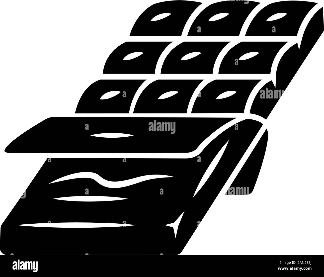 Chocolate bar glyph icon. Dark, milk candy. Chocolate packaging ...