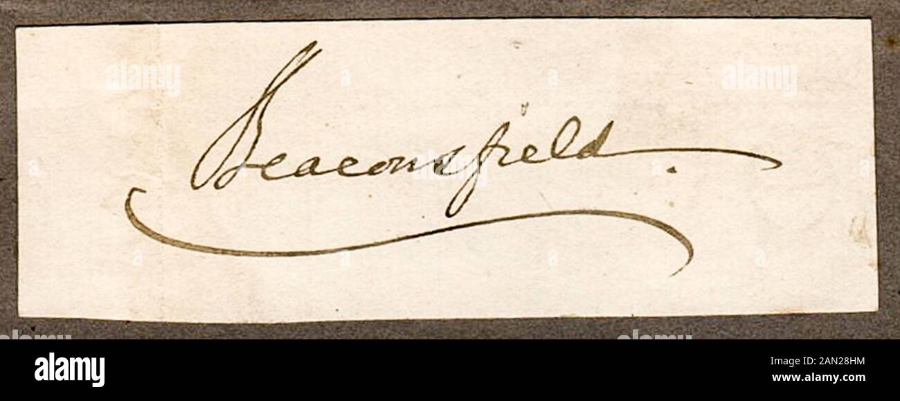 Signature of Benjamin Disraeli, 1st Earl of Beaconsfield (1804-81 Stock ...