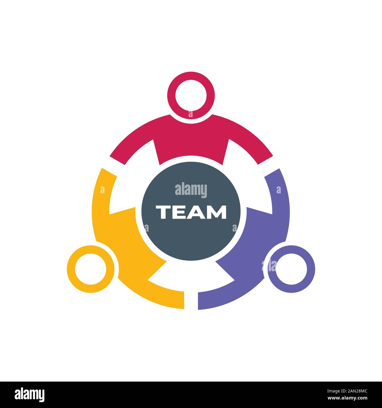 Three People activity and creativity together in round logo design ...