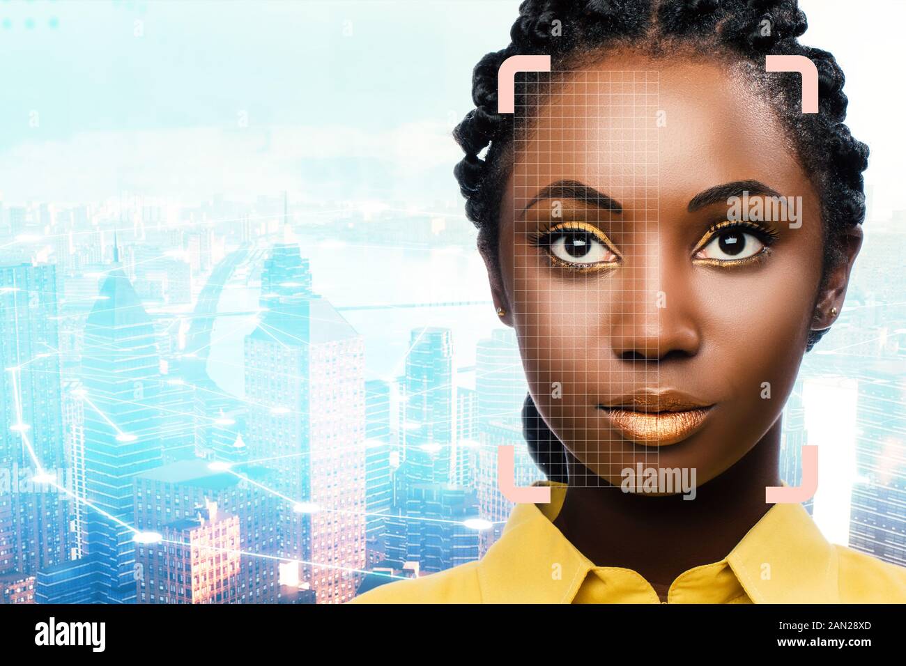 Grid on woman face hi-res stock photography and images - Alamy