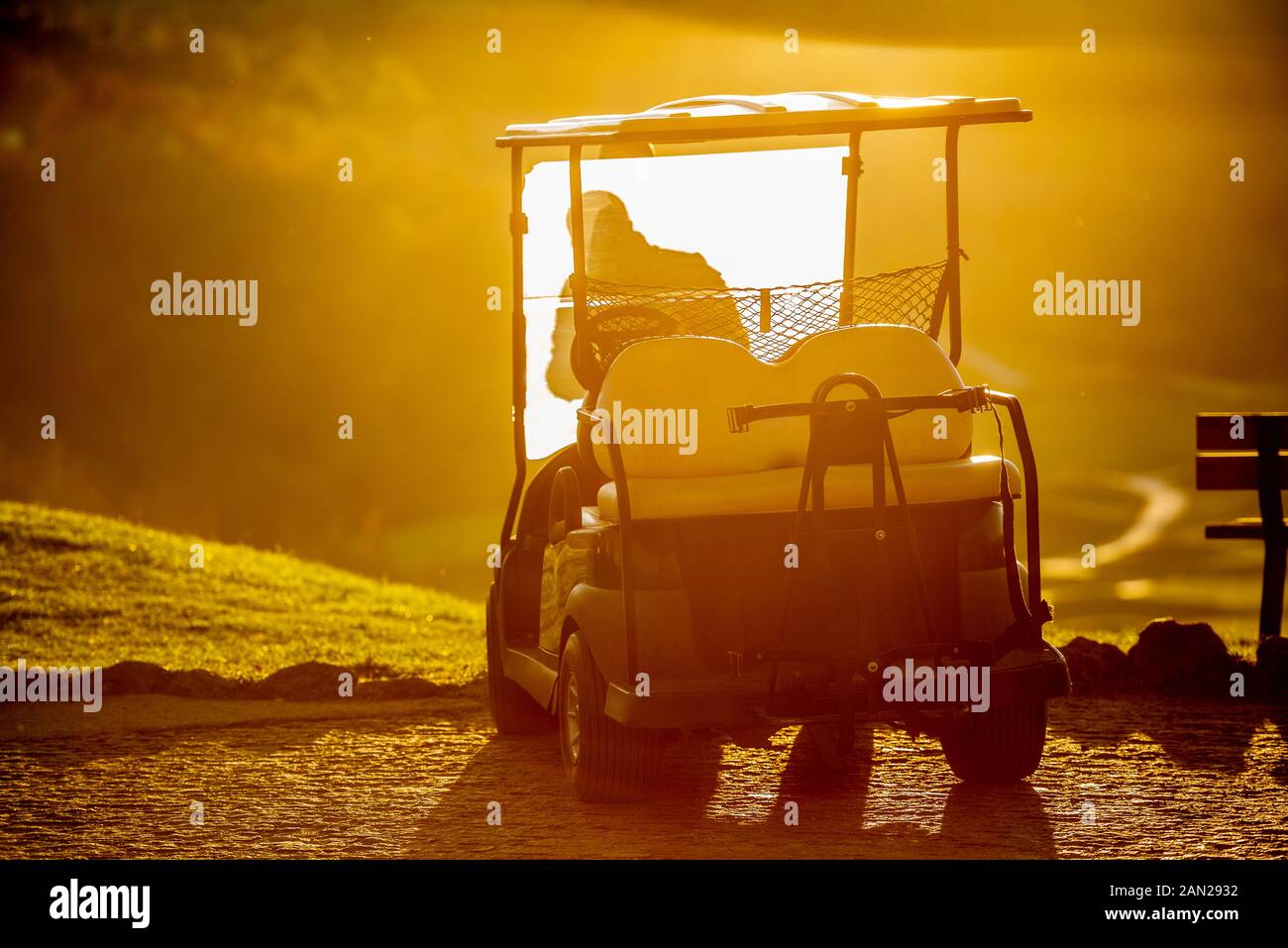 Golf course sunset Stock Photo - Alamy