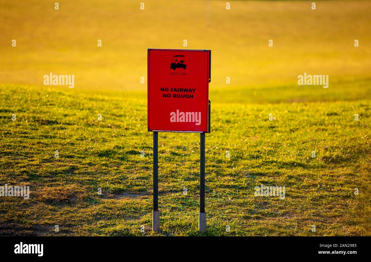 Golf course sign Stock Photo - Alamy
