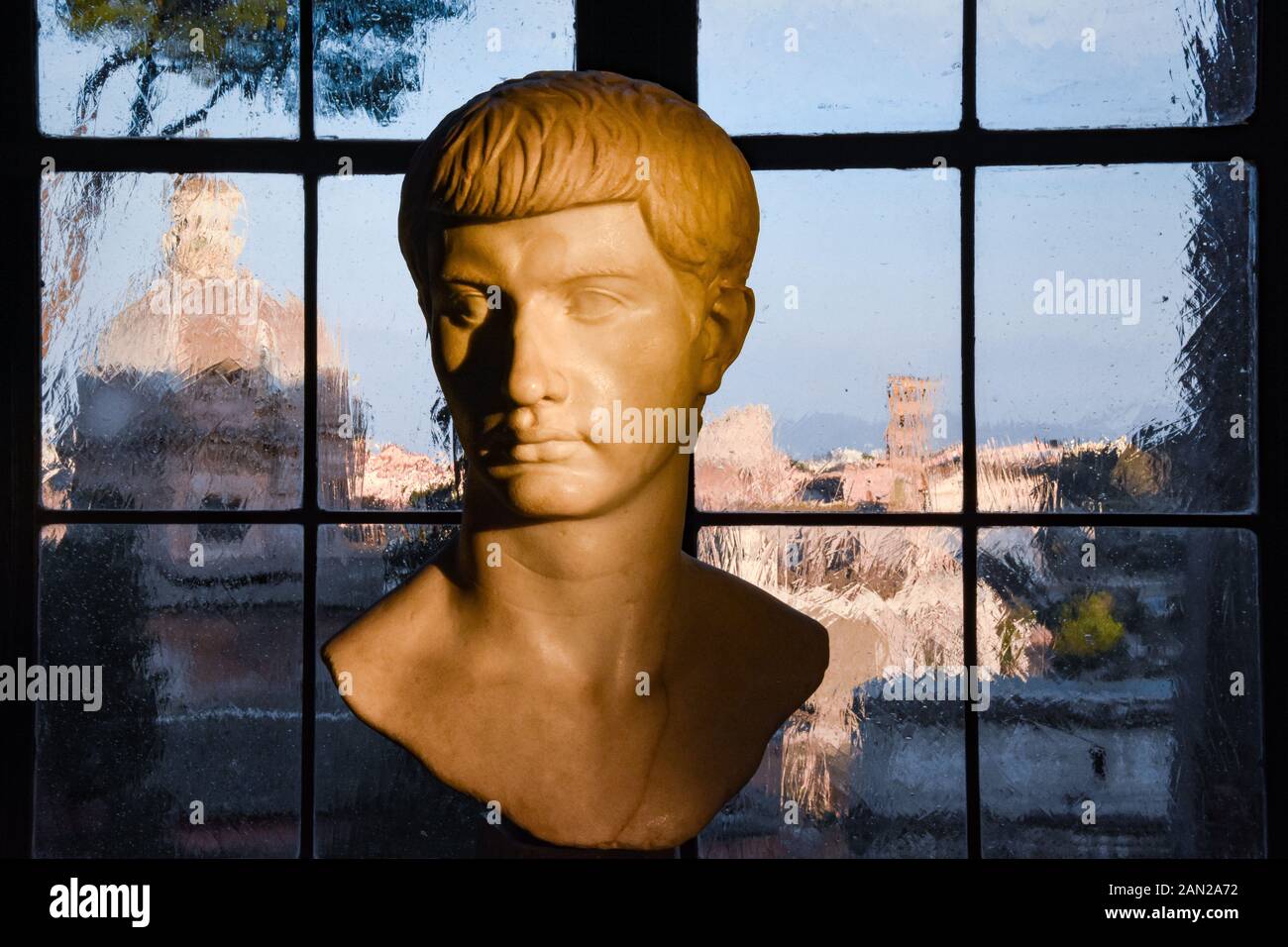 Rome, Italy: sculpture of a bust in the Musei Capitolini (Capitoline ...