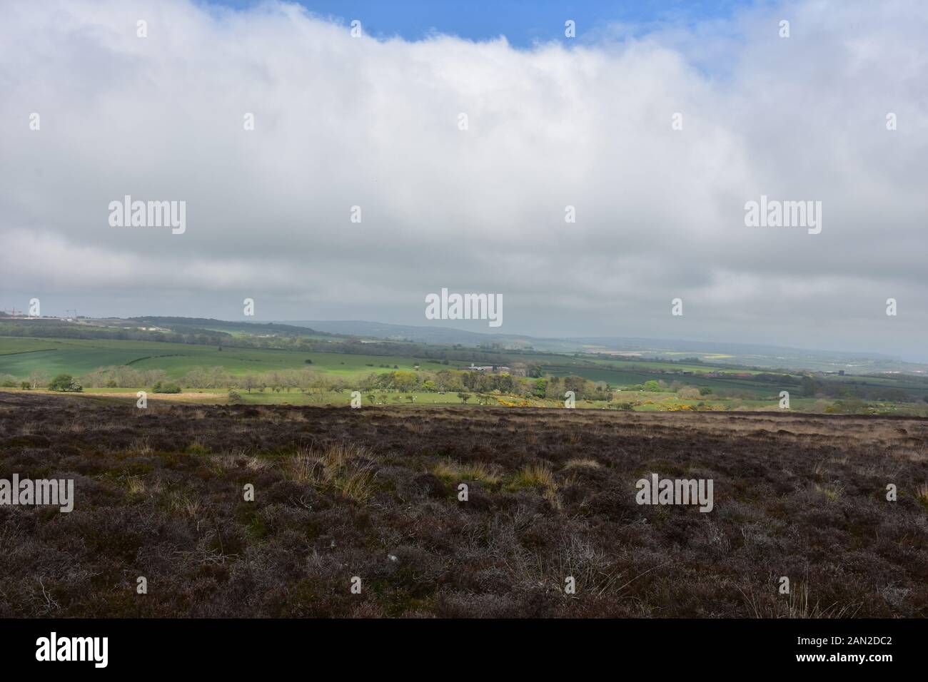 Thick heavy layer of clouds over the moors in North Yorkshire Stock ...