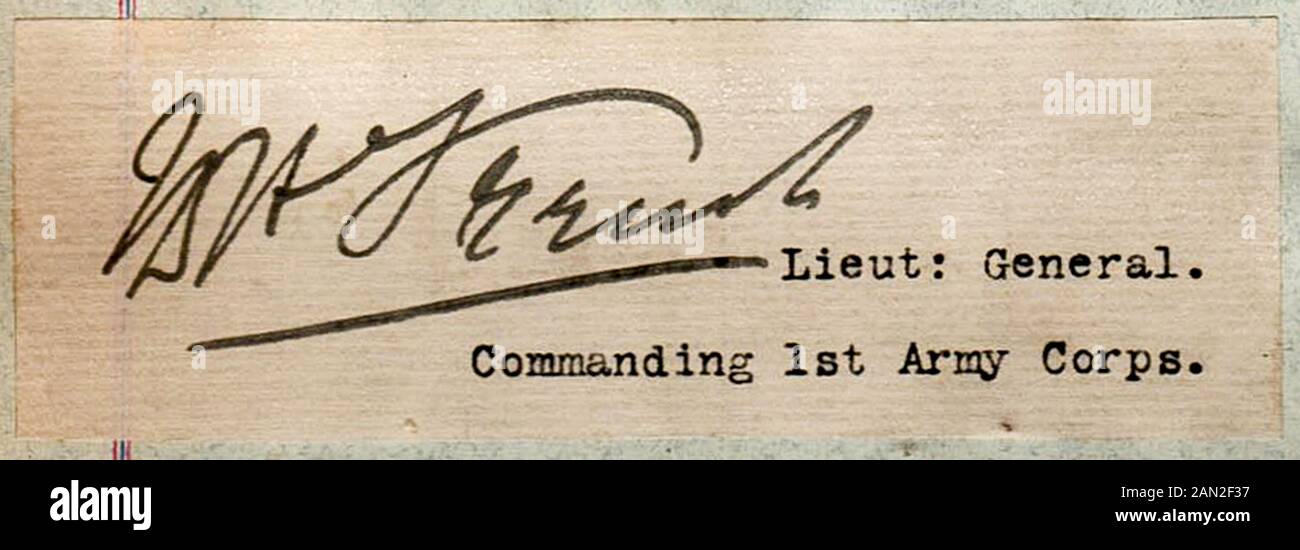 Signature of Field Marshal John French, 1st Earl of Ypres (1852-1925 ...