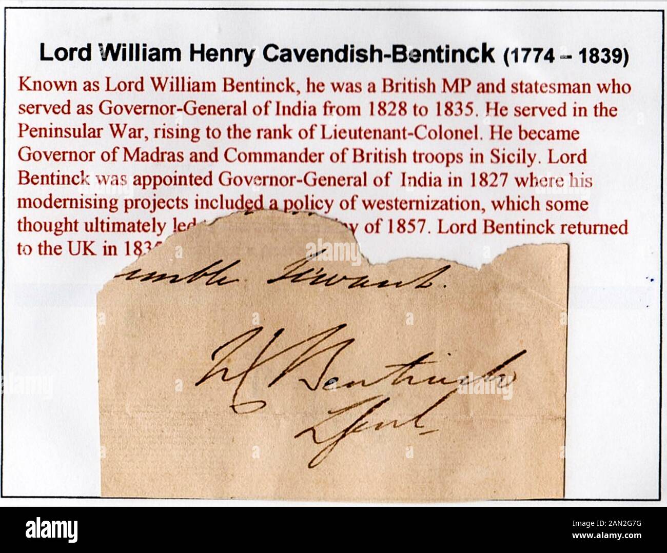Lord William Bentinck Biography