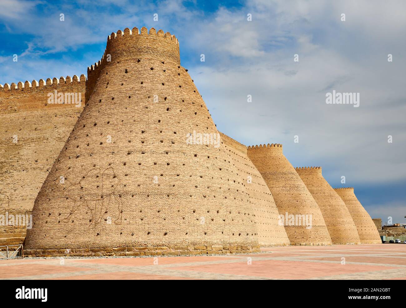 rampart of citadel and fortress The Ark, Bukhara, Uzbekistan, Central ...
