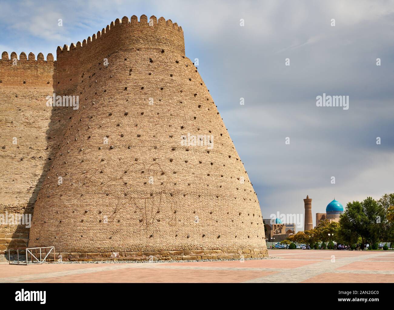 rampart of citadel and fortress The Ark, Bukhara, Uzbekistan, Central ...