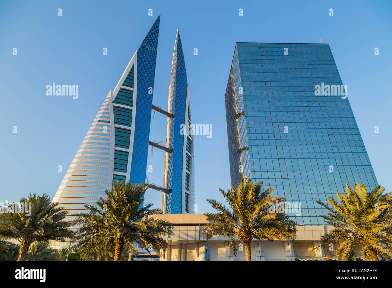 MANAMA, Bahrain - October 8, 2019: Skyscraper building of the Bahrain ...