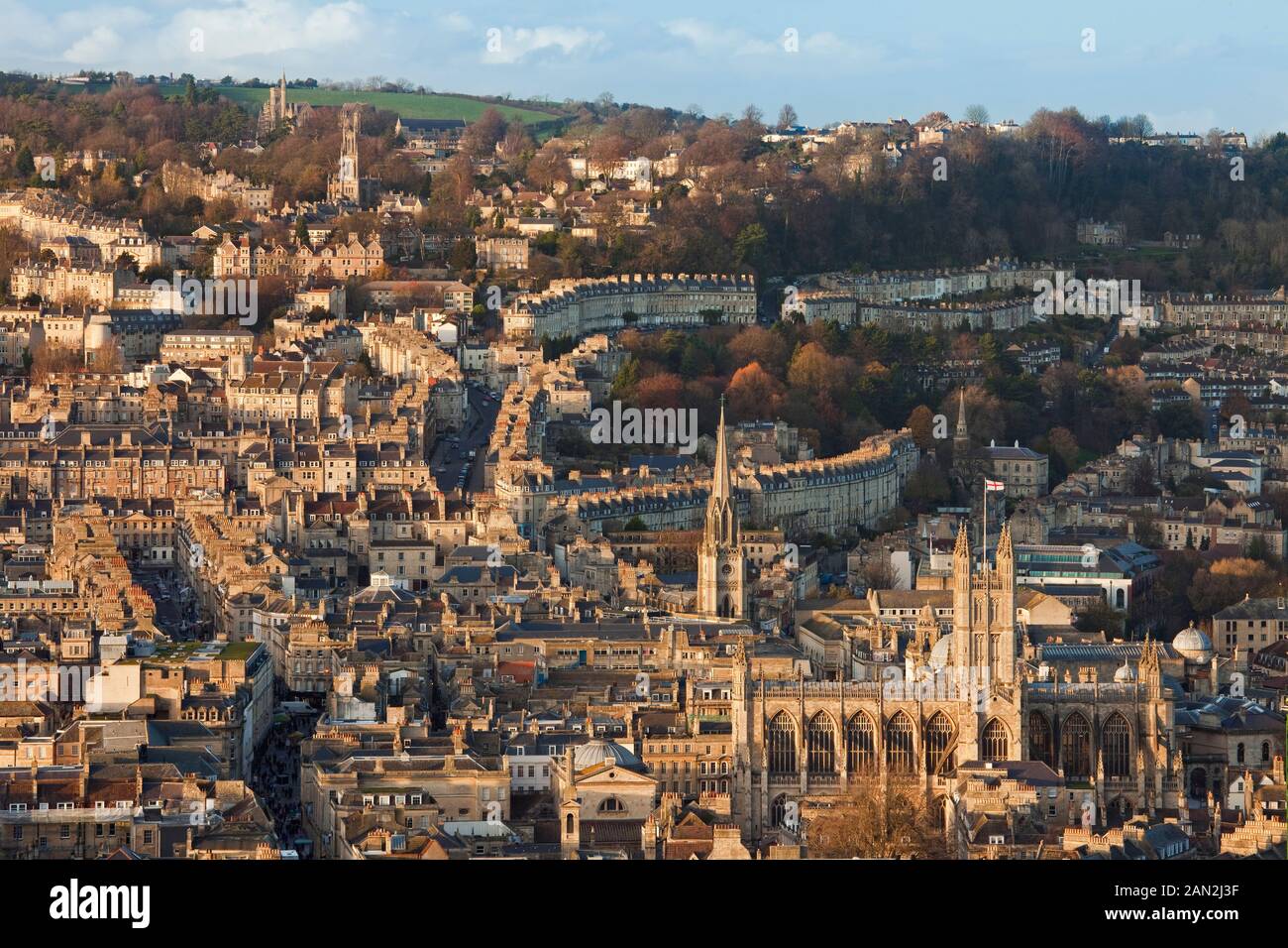 The city of Bath, View from Beechen Cliff, Bath, England Stock Photo ...