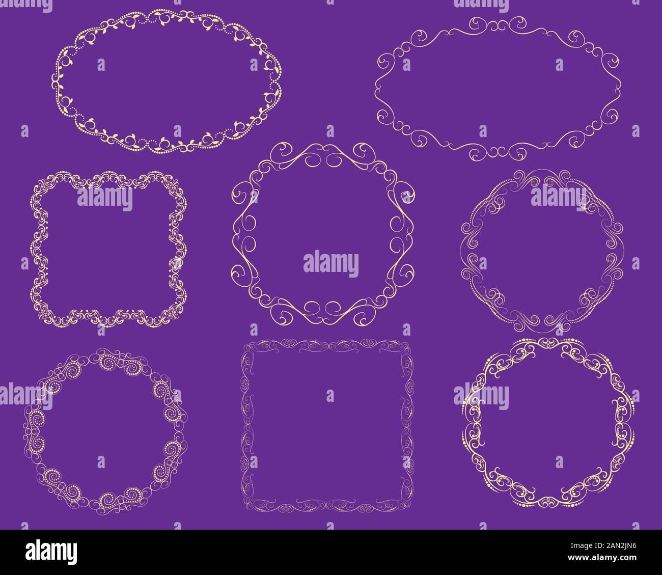 Set flourish vector frames Stock Vector Images - Alamy