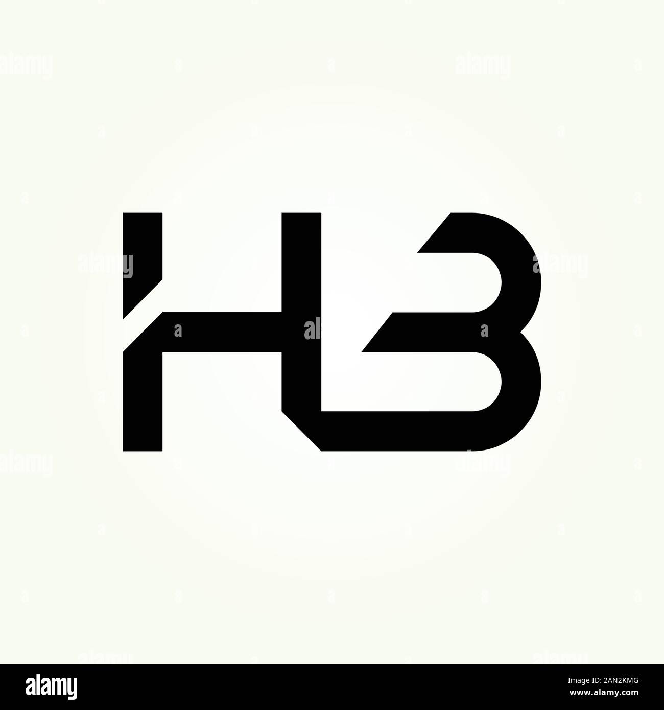 letter HB Logo Design Linked Vector Template With Black. Initial HB ...